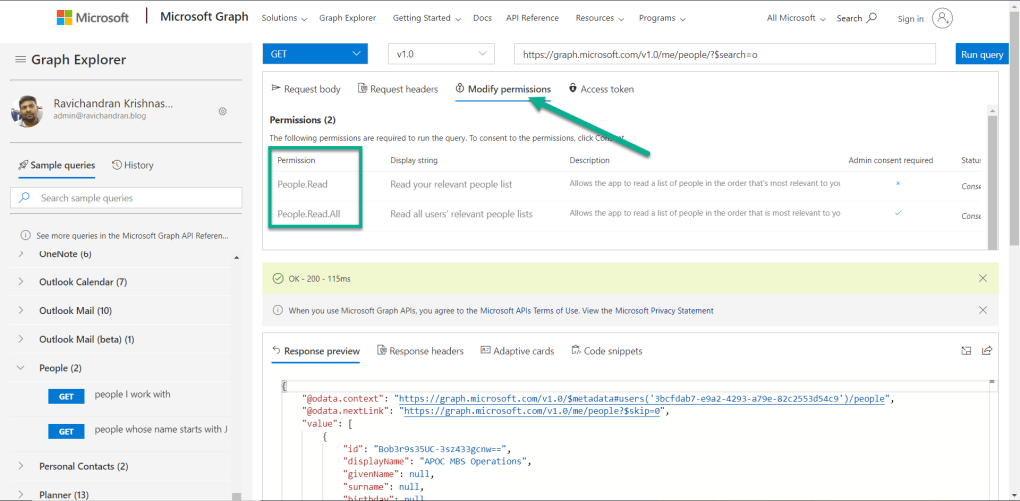 Consume the Microsoft Graph API using PnP in SPFx – Ravichandran Blog