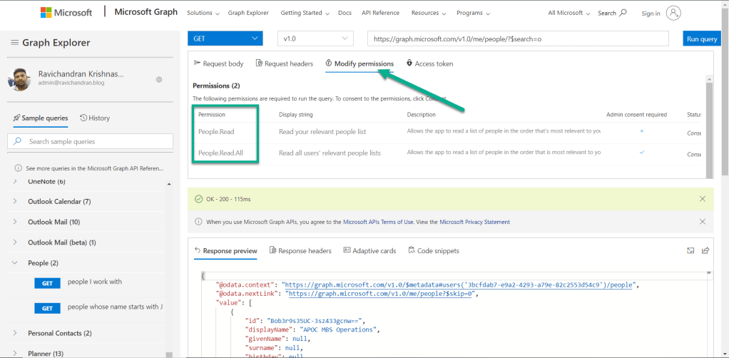 Consume the Microsoft Graph API using PnP in SPFx – Ravichandran Blog