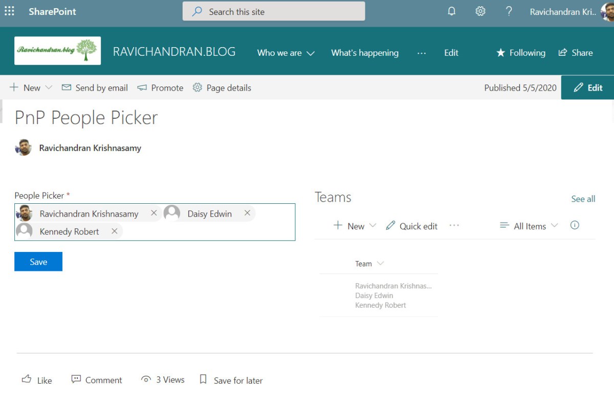 PnP People Picker in the SharePoint Framework(SPFx) webpart ...